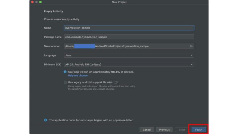 【Java】Android Studioでプロジェクトを作成する方法を解説 | hyomolution